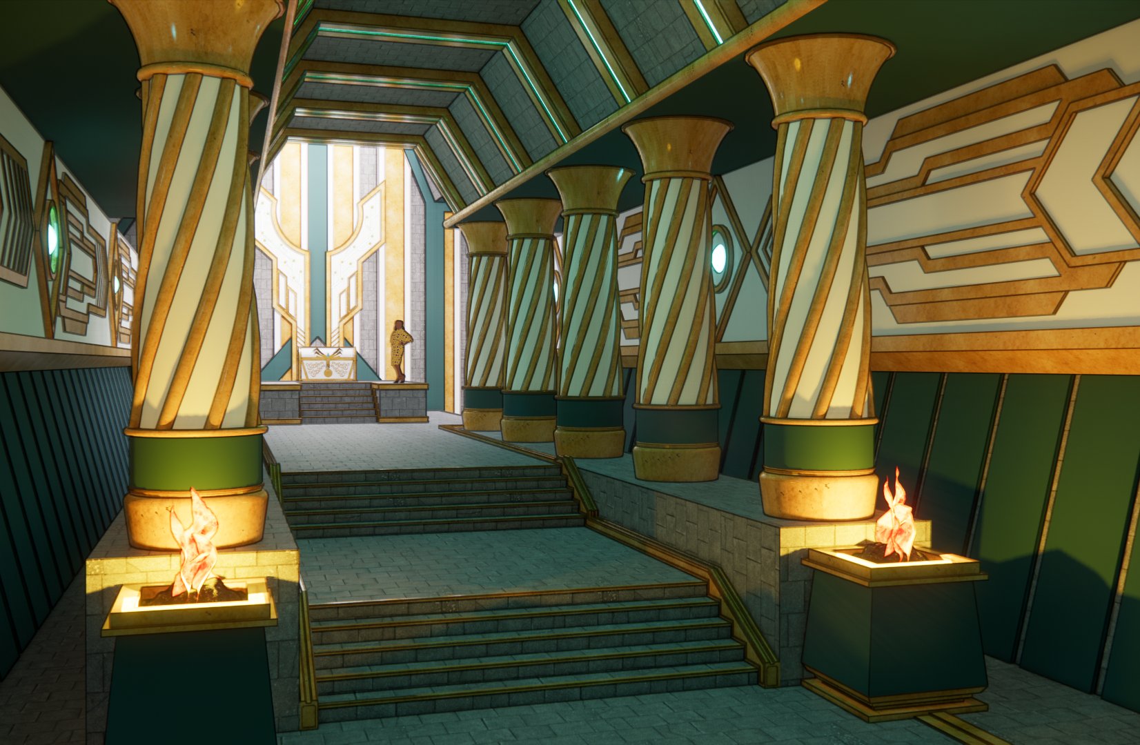 Fantasy Treasure Altar with Chest