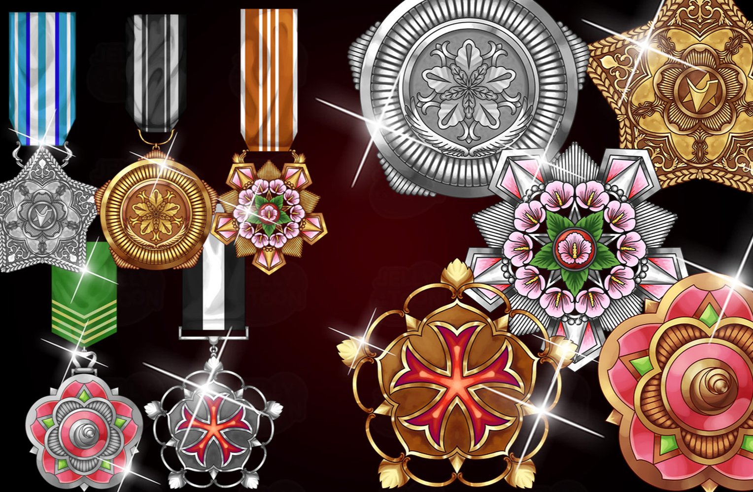 Badge and Medal of Romance Fantasy Hero (ver.4)