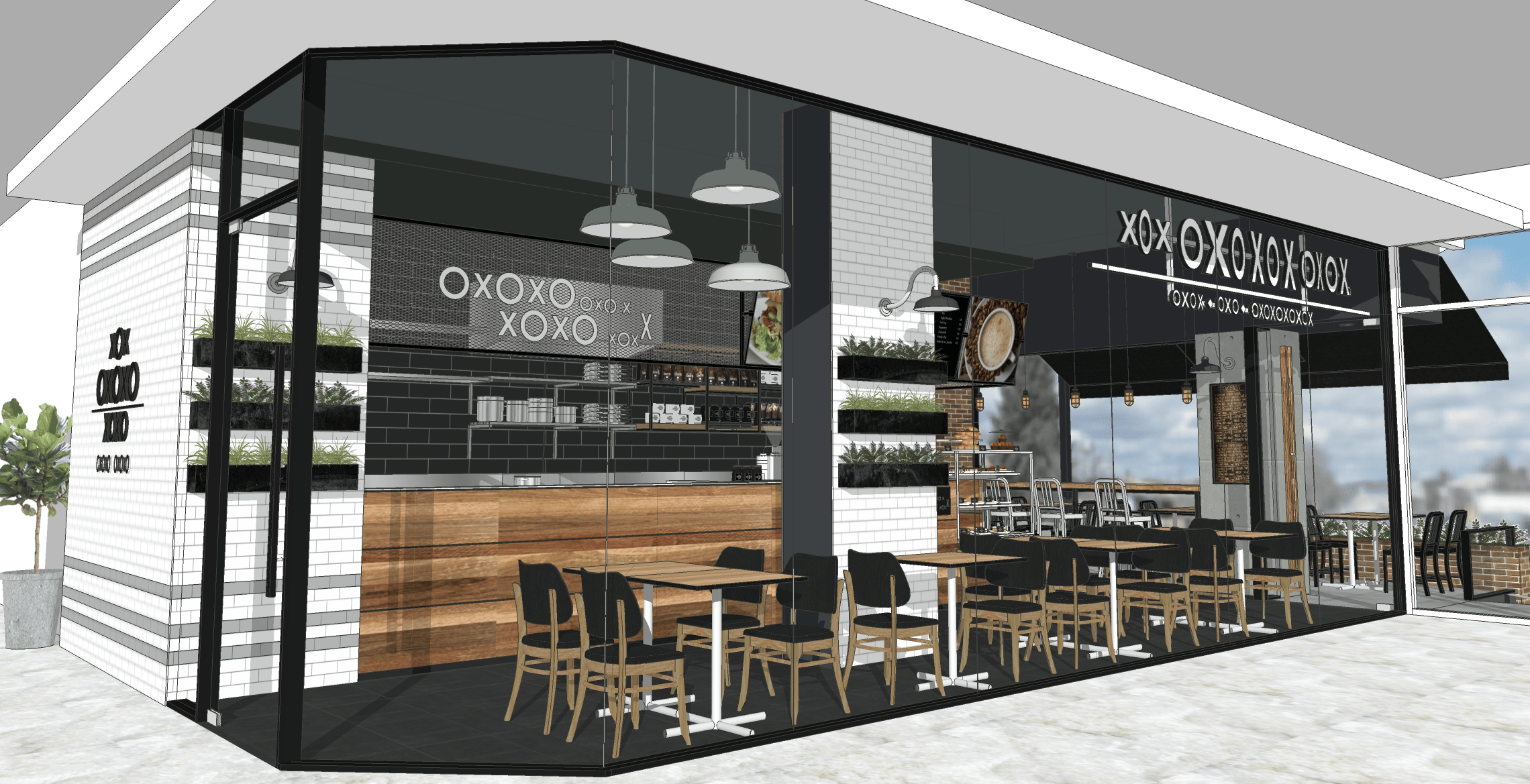 Modern Loft style Coffee cafe in a Mall