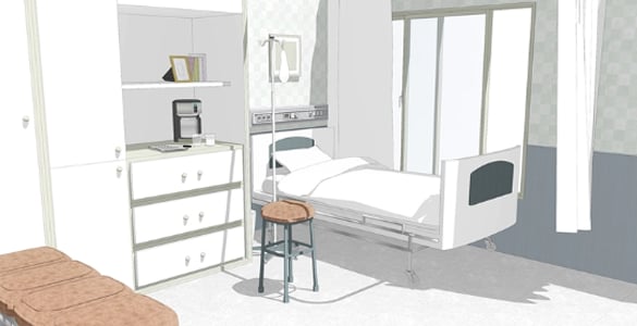 [Hospital] Cozy Single-Occupancy Patient Room