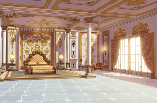 Romantic Fantasy Style Mansion Bedroom Interior