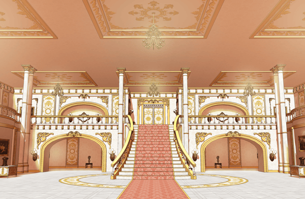 Romantic Fantasy Style Mansion Lobby Interior