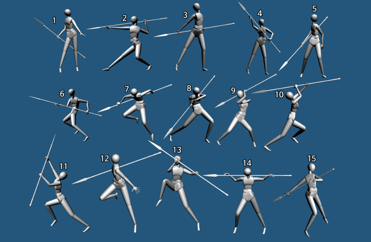 Clip Studio Fantasy Action Pose - 13 Spear