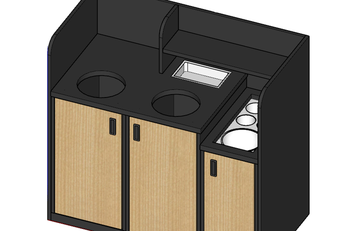 Fast Food Restaurant Trashcan