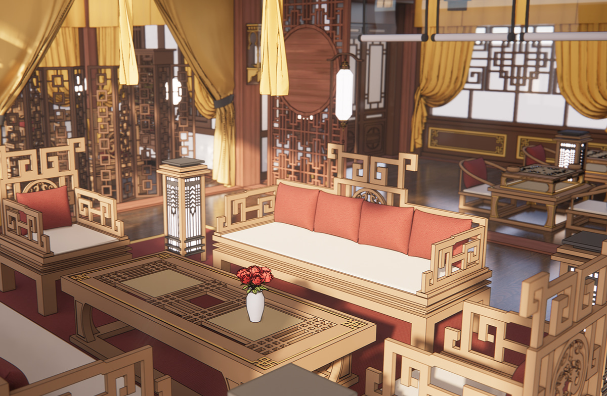 The Space of Male Main Character - Drawing Room