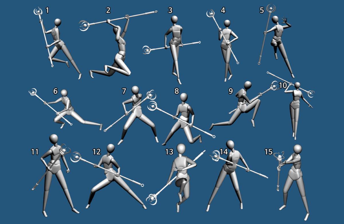 Clip Studio Fantasy Action Pose - 03 Cane