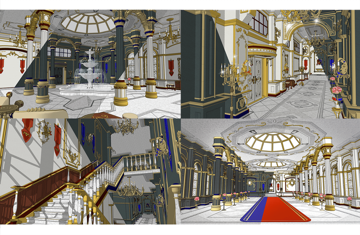 Aristocratic Castle Corridor (10 Types ALL-SET)